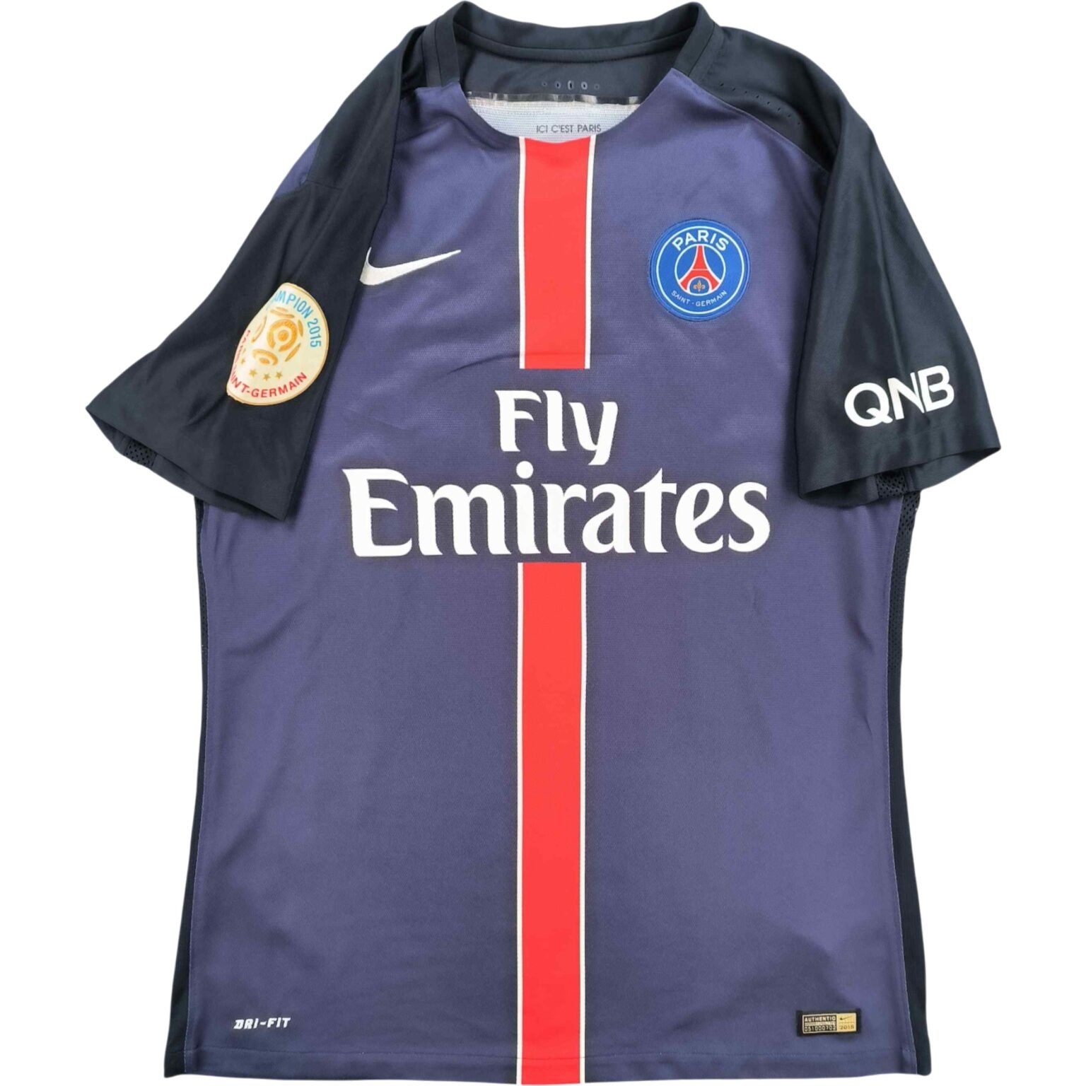 PSG Paris Saint-Germain 2015-16 Nike hazai David Luiz Player Issue foci ...
